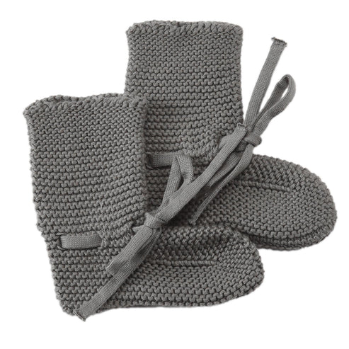 Organic Cotton Baby Booties Gray | Baboo